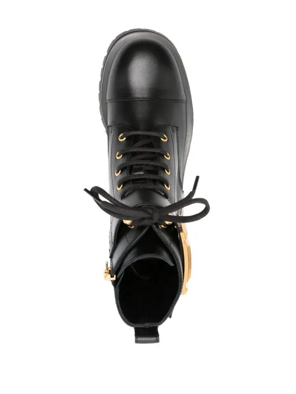 Balmain Buckled Ankle Leather Boots