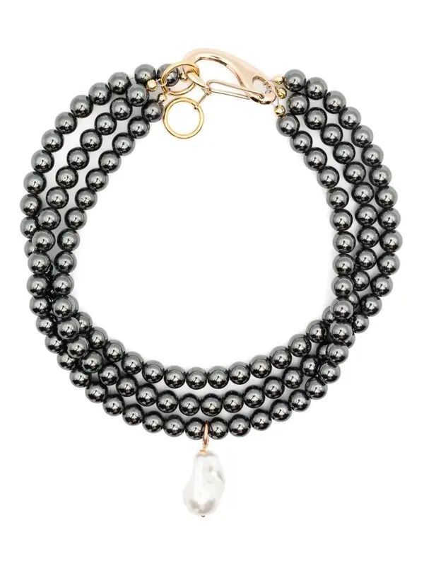 ATU BODY COUTURE Layered Pearl Necklace - Grey