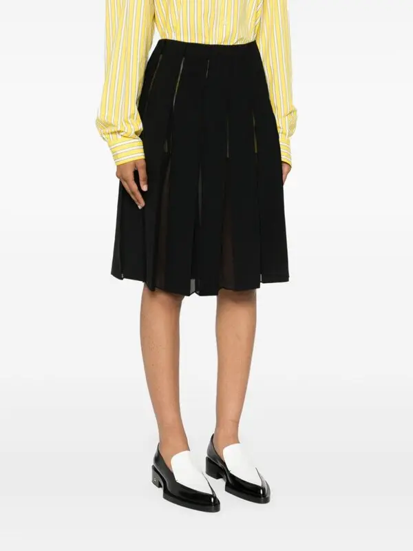 Marni Pleated Chiffon Midi Skirt