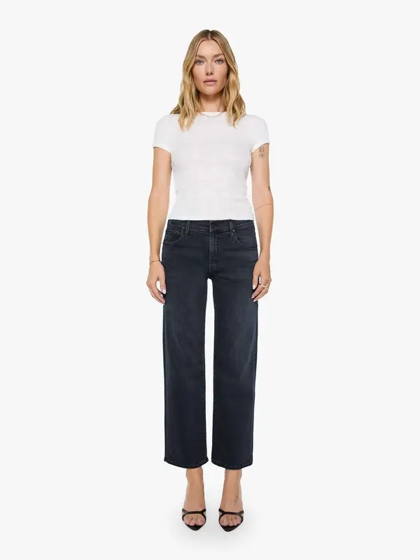 MOTHER The Mid Rise Zip Rambler Ankle Jeans - Black