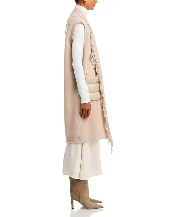 Herno Sleeveless Mixed Media Wool Cashmere Coat