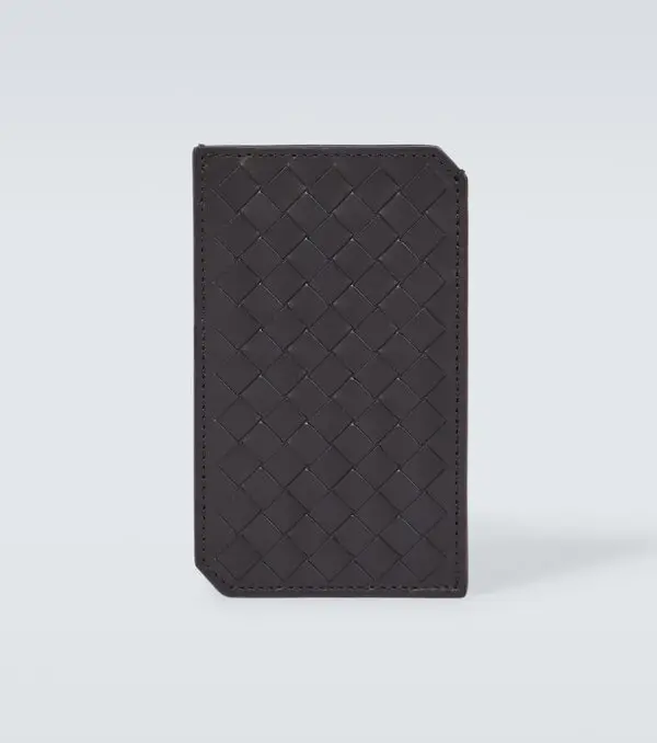 Bottega Veneta Intrecciato Leather Card Case - Black