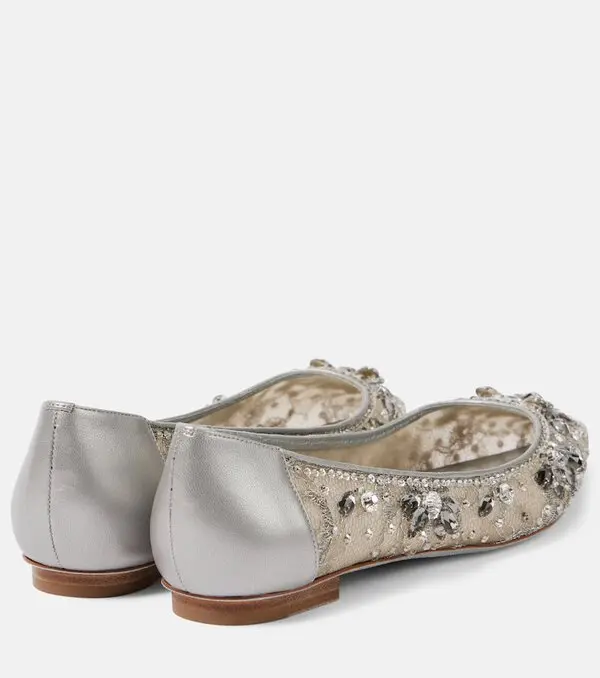 Rene Caovilla Embellished Ballet Flats