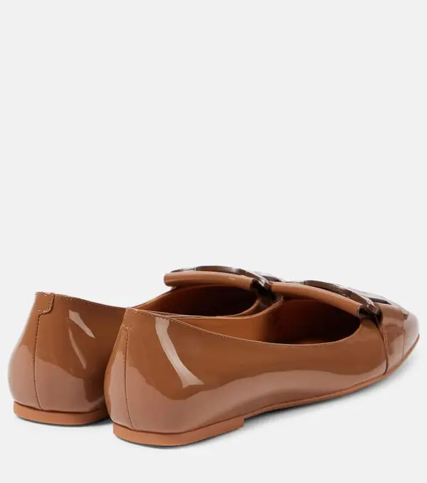 TOD'S Kate Patent Leather Ballerinas - Brown