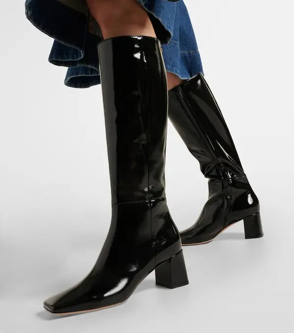 GIANVITO ROSSI 55 Patent Leather Knee-high Boots