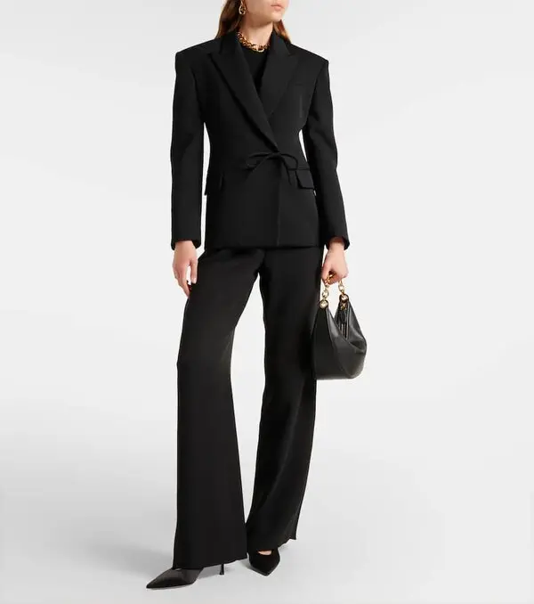 Valentino Garavani Cady Couture Wide-leg Pants - Black