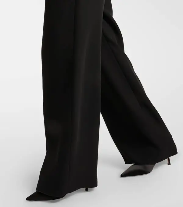 Valentino Garavani Cady Couture Wide-leg Pants - Black