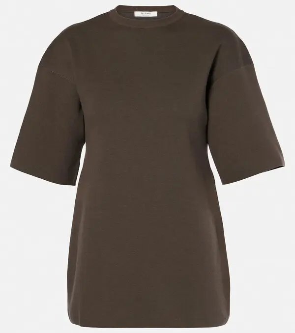 FFORME Dwyn Wool And Cotton-blend T-shirt - Brown