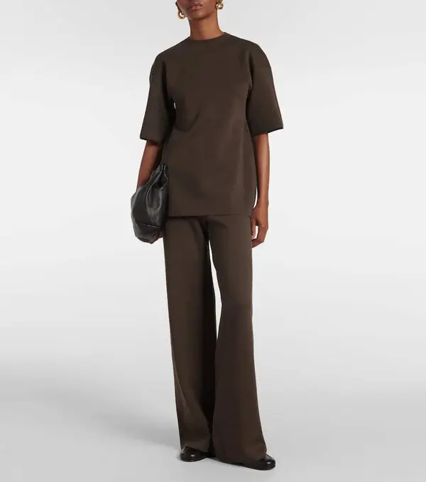 FFORME Dwyn Wool And Cotton-blend T-shirt - Brown