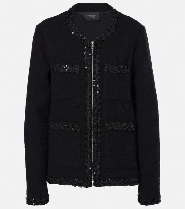 Giambattista Valli Sequined Wool-blend Jacket
