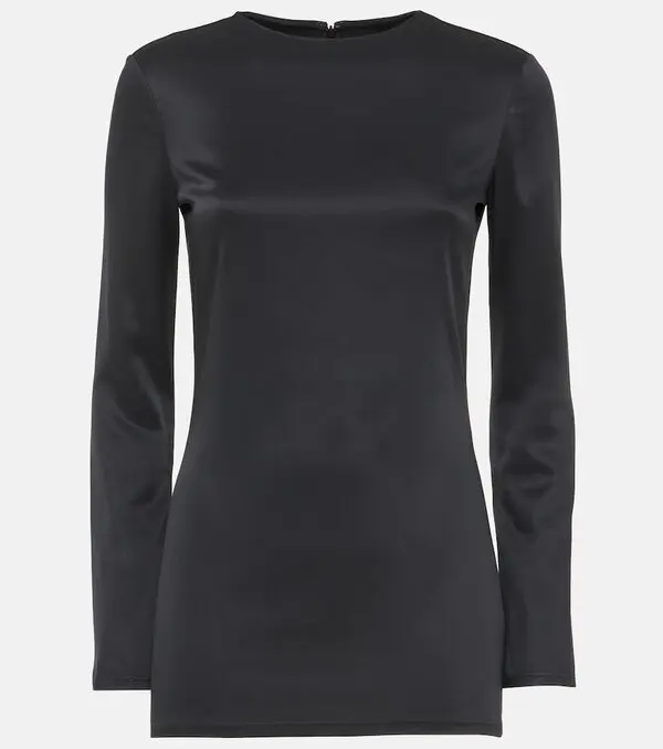 Khaite Vlad Satin Cady Top - Black