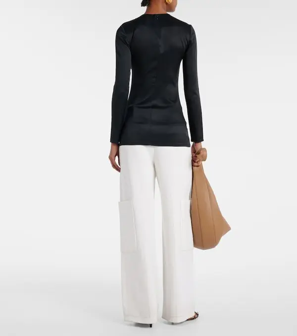 Khaite Vlad Satin Cady Top - Black