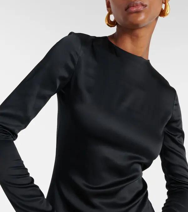 Khaite Vlad Satin Cady Top - Black