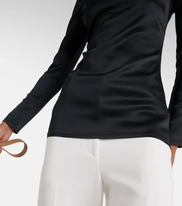 Khaite Vlad Satin Cady Top - Black