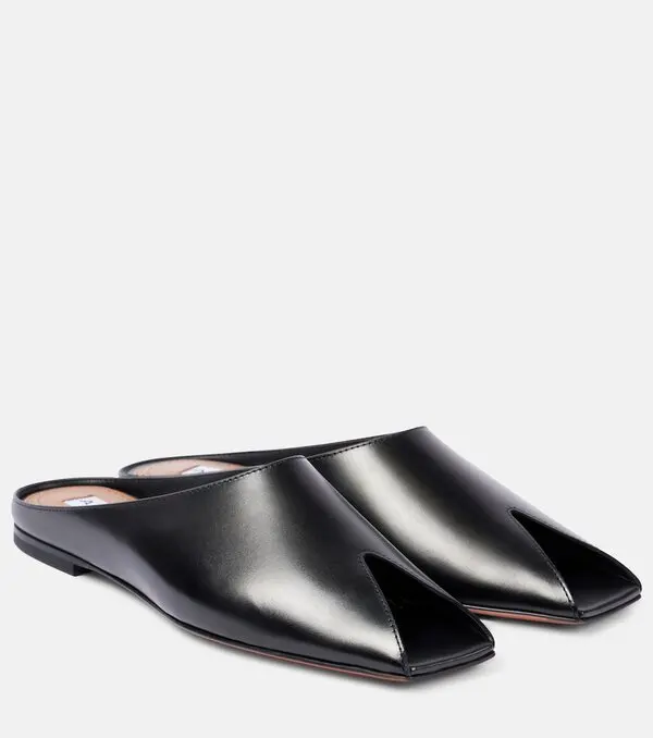 Alaïa Spike Leather Mules - Black