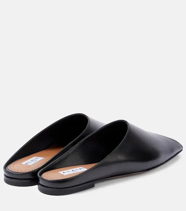 Alaïa Spike Leather Mules - Black