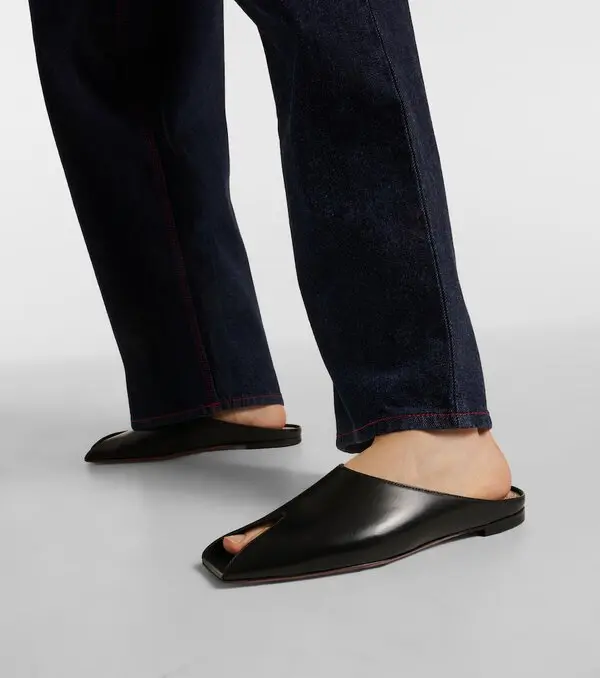 Alaïa Spike Leather Mules - Black
