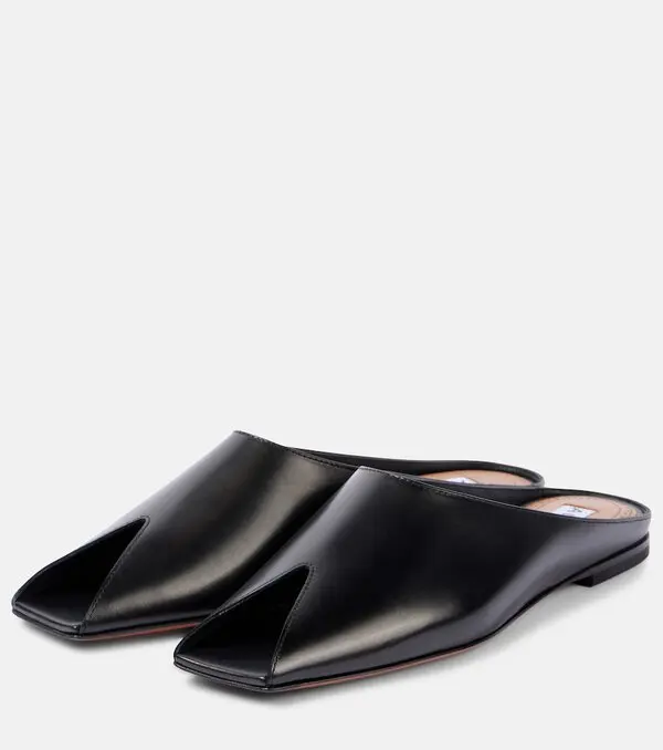 Alaïa Spike Leather Mules - Black