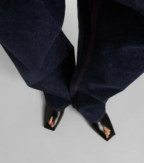 Alaïa Spike Leather Mules - Black