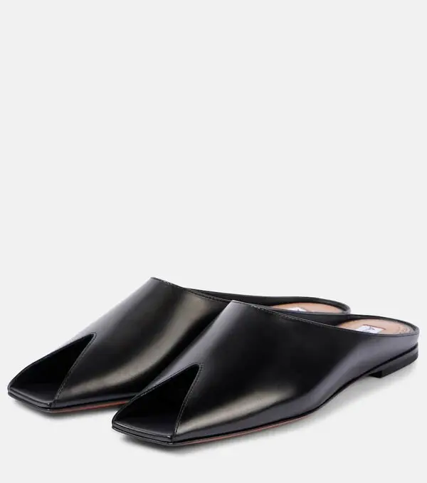 Alaïa Spike Leather Mules - Black