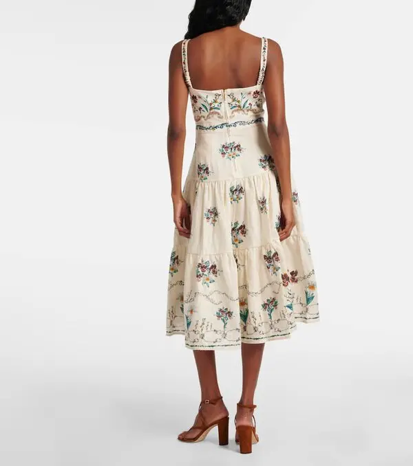 lima chivas embroidered linen mini dress by aqua Marchesa Notte Embroidered Cocktail Dress main image 0