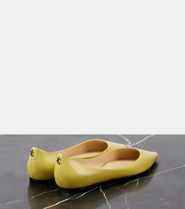 JIMMY CHOO Love Leather Ballet Flats - Yellow