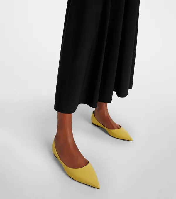 JIMMY CHOO Love Leather Ballet Flats - Yellow