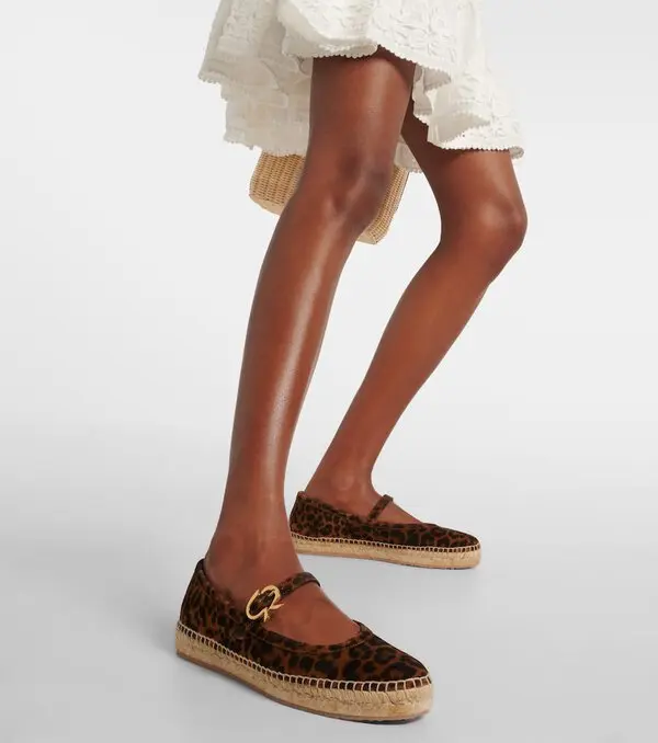 GIANVITO ROSSI Elda Leopard Print Suede Espadrilles