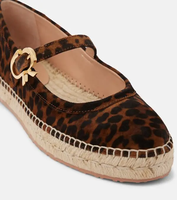 GIANVITO ROSSI Elda Leopard Print Suede Espadrilles