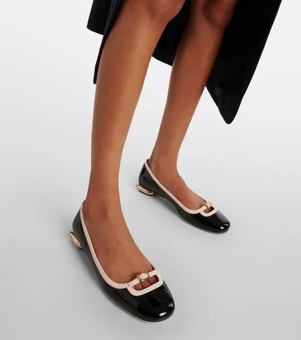 ROGER VIVIER Viv' Podium Ballet Flats - Black