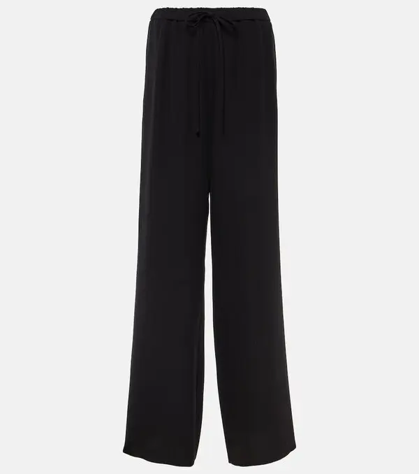 Valentino Garavani Cady Couture High-rise Wide-leg Pants - Black