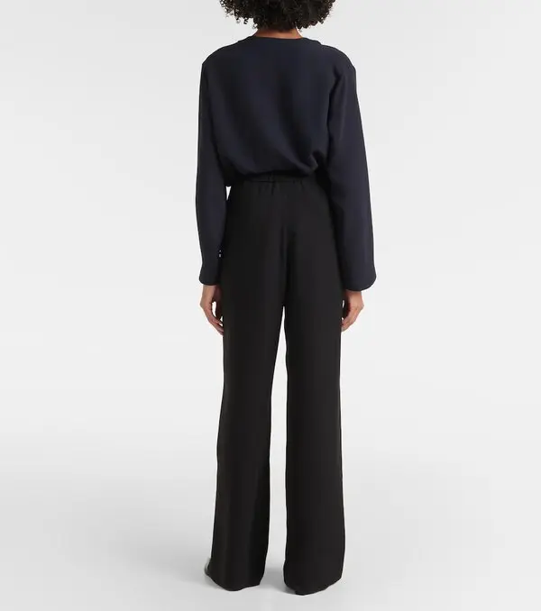 Valentino Garavani Cady Couture High-rise Wide-leg Pants - Black