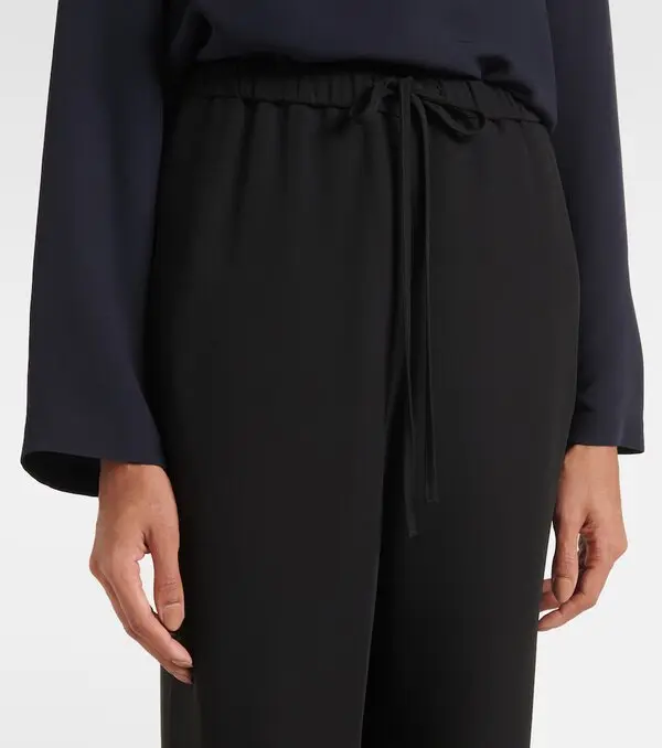 Valentino Garavani Cady Couture High-rise Wide-leg Pants - Black