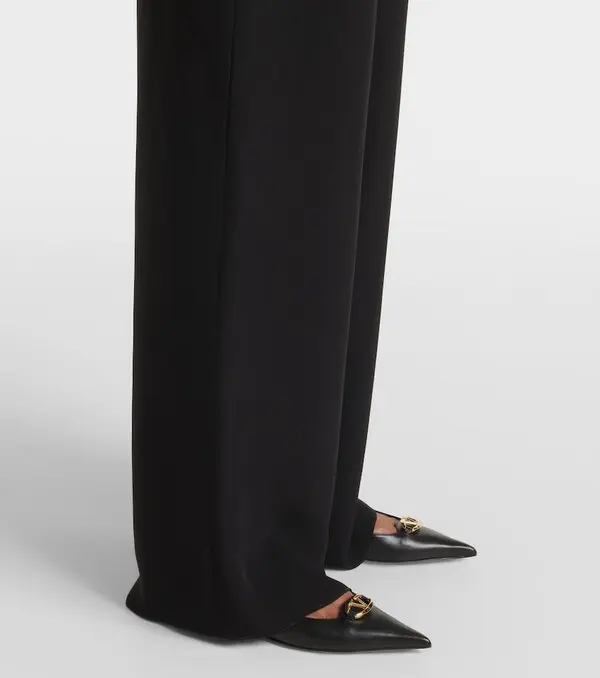Valentino Garavani Cady Couture High-rise Wide-leg Pants - Black