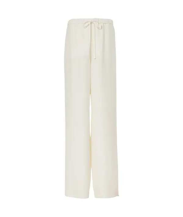 Valentino Garavani Cady Couture High-rise Wide-leg Pants - White