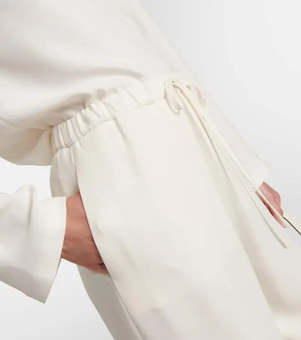 Valentino Garavani Cady Couture High-rise Wide-leg Pants - White
