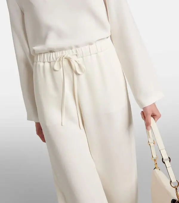 Valentino Garavani Cady Couture High-rise Wide-leg Pants - White