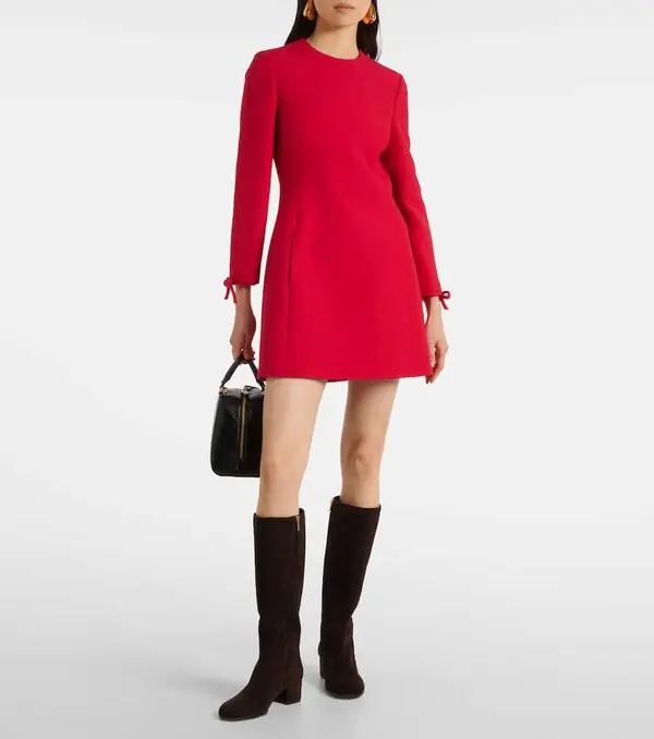 strapless open back dress Saffron Red Suede Heeled Knee High Boots main image 1