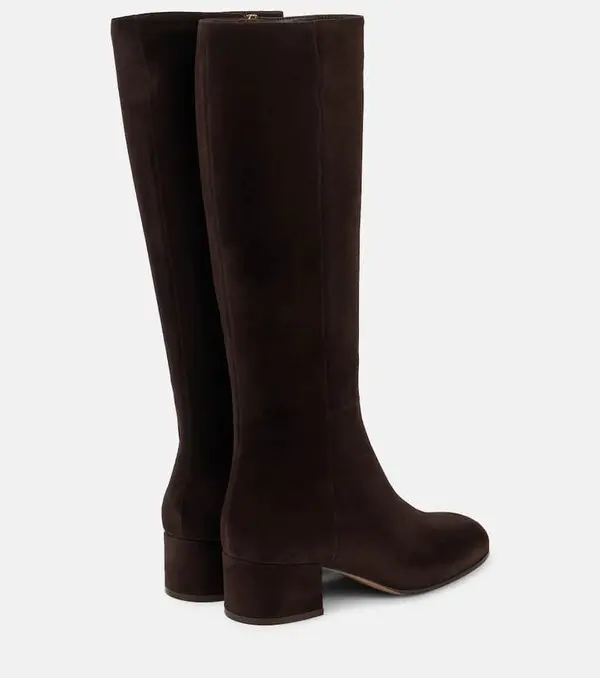 GIANVITO ROSSI 45 Suede Knee-high Boots - Brown