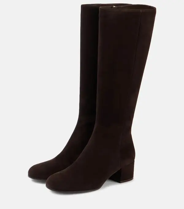 GIANVITO ROSSI 45 Suede Knee-high Boots - Brown