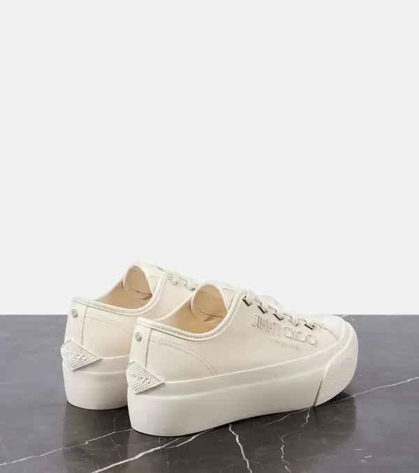 JIMMY CHOO Palma Maxi/F ホワイト Jimmy Choo Palma Maxi Platform Sneakers In White - 30% Off