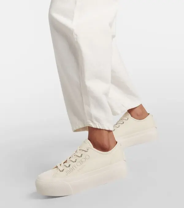 Jimmy Choo Palma Maxi Platform Sneakers In White - 30% Off