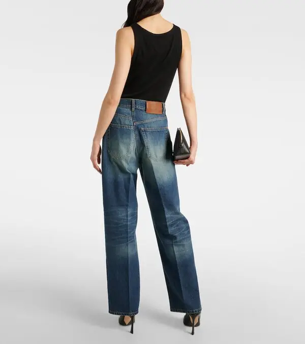 Victoria Beckham Low-rise Straight Jeans - Blue