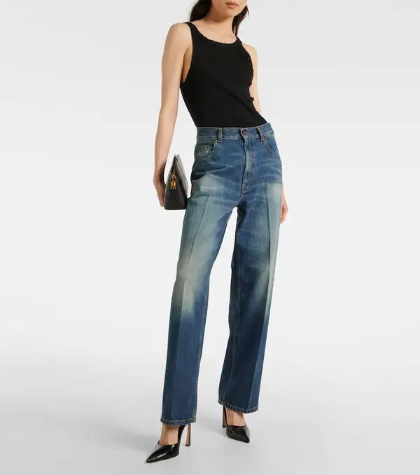 Victoria Beckham Low-rise Straight Jeans - Blue