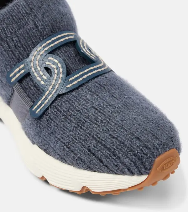 TOD'S Kate Knitted Sneakers Grigio Brooklyn - Blue
