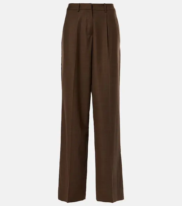 Magda Butrym Wool Wide-leg Pants - Brown