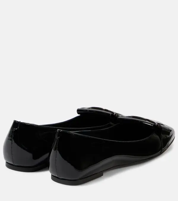 TOD'S Kate Patent Leather Ballerinas - Black