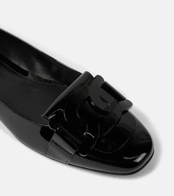 TOD'S Kate Patent Leather Ballerinas - Black
