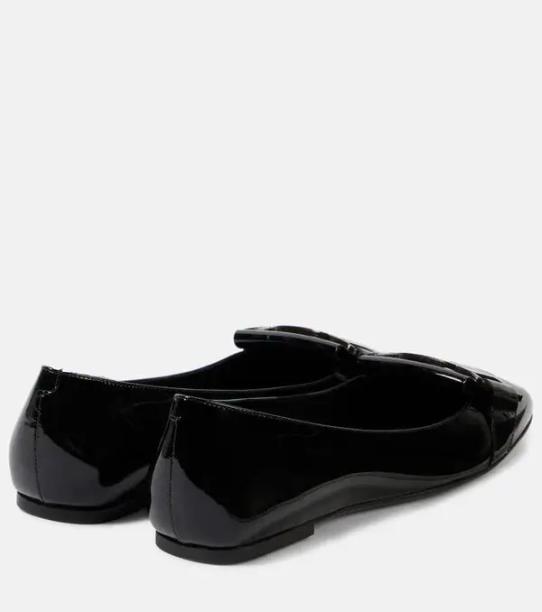 TOD'S Kate Patent Leather Ballerinas - Black
