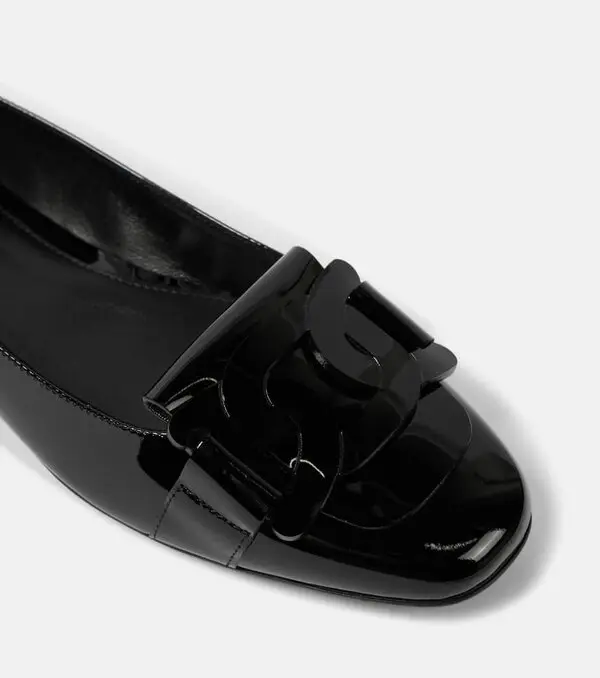 TOD'S Kate Patent Leather Ballerinas - Black